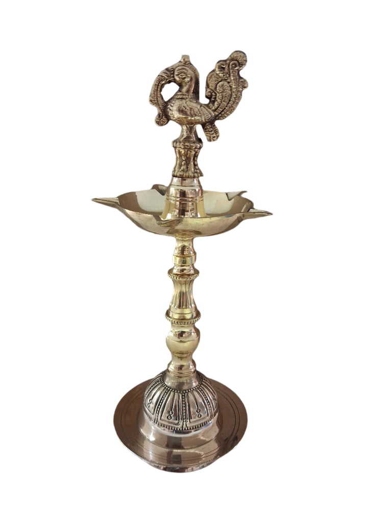 10.5" Brass Annam Design Five Face Kuthu Vilakku – VTI HERITAGE