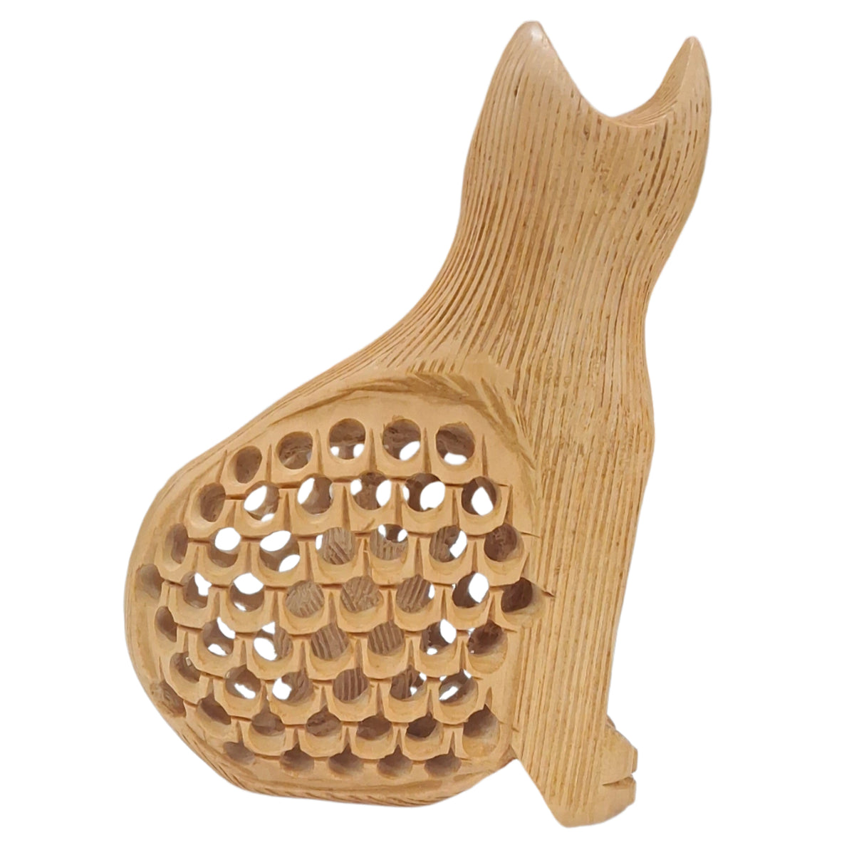 5" Handmade Wooden Jali Work Cat for Showpiece – VTI HERITAGE