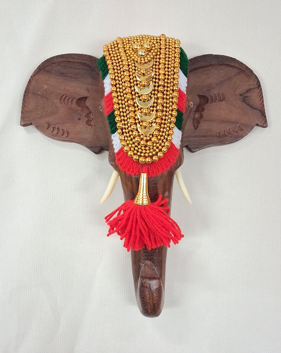 6" Handmade Wooden Pooram Head Wall Art Decor – VTI HERITAGE