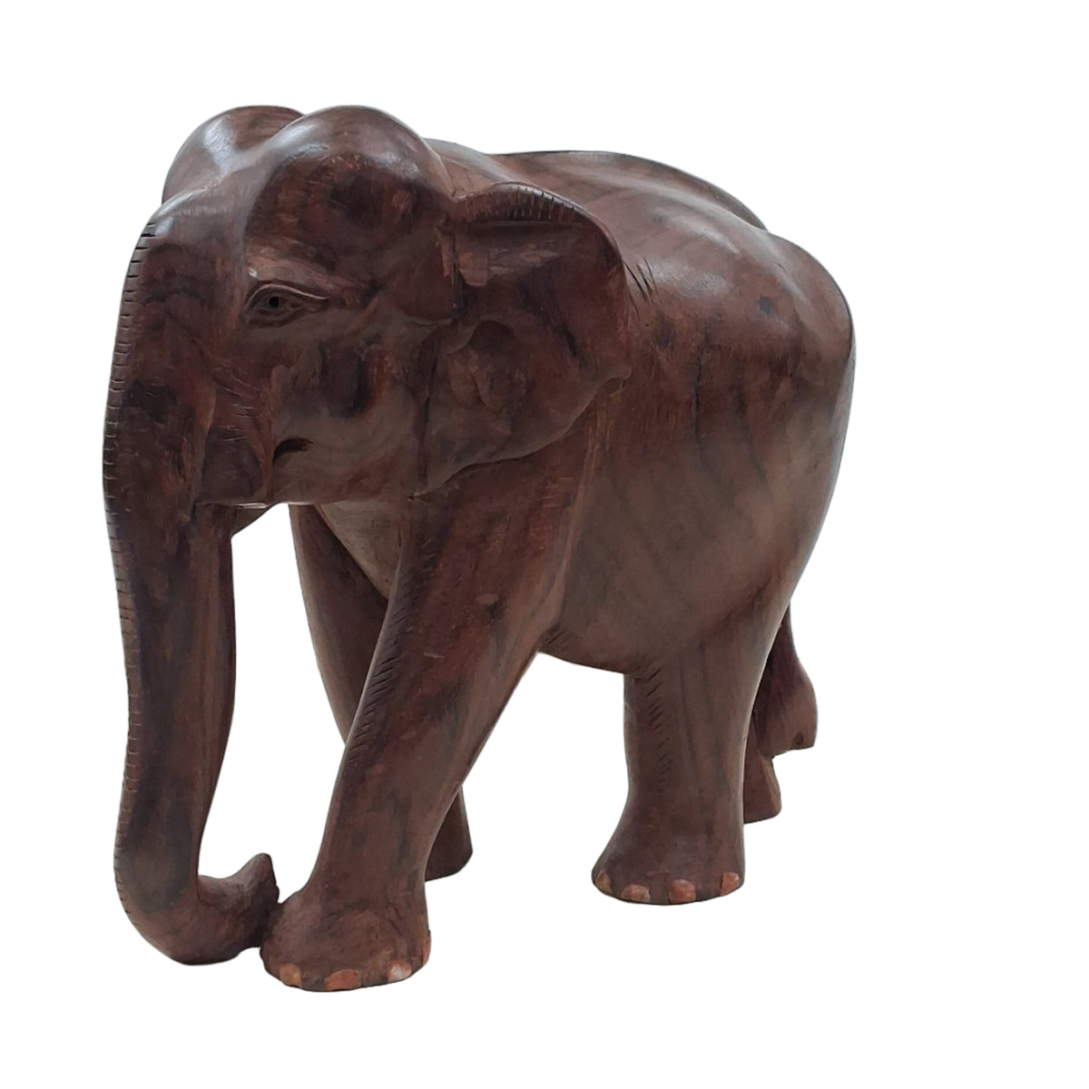 12" Handmade Wooden Trunk Down Elephant for Decorative Showpiece – VTI ...
