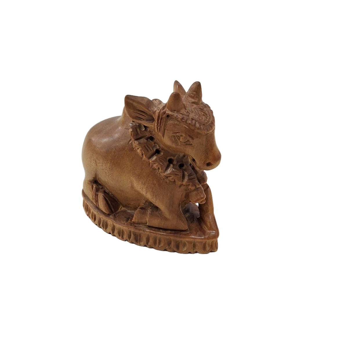 2" Handmade Wooden Carved Nandhi Statue – VTI HERITAGE