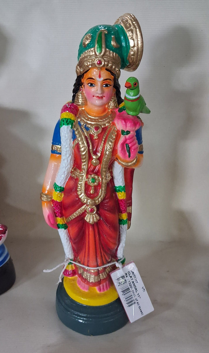11" Clay Goddess Andal for Navarathri Golu Doll – VTI HERITAGE