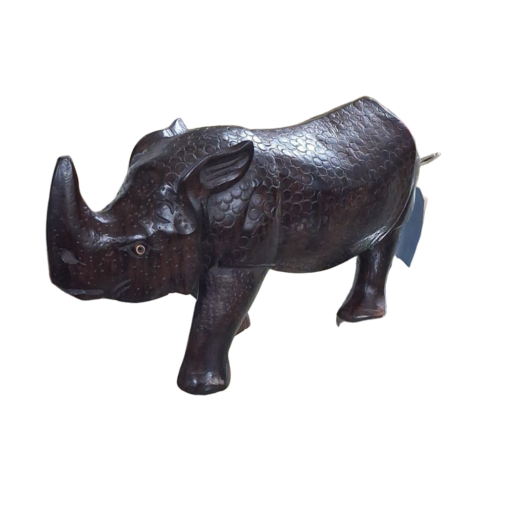 6" Handmade Rose Wood Rhino for Decorative Showpiece – VTI HERITAGE