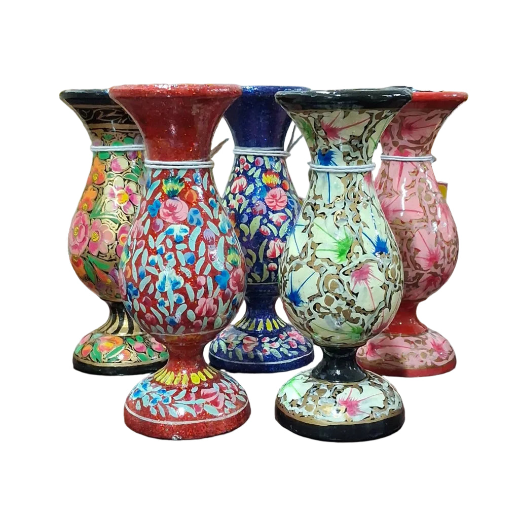 6" Handmade Paper Mache Flower Vase (Assorted Colours) – VTI HERITAGE