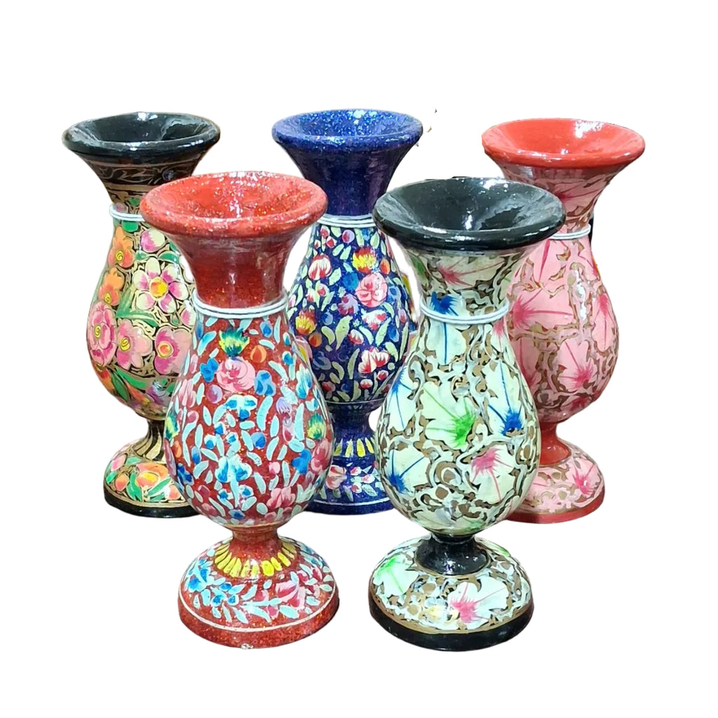6" Handmade Paper Mache Flower Vase (Assorted Colours) – VTI HERITAGE