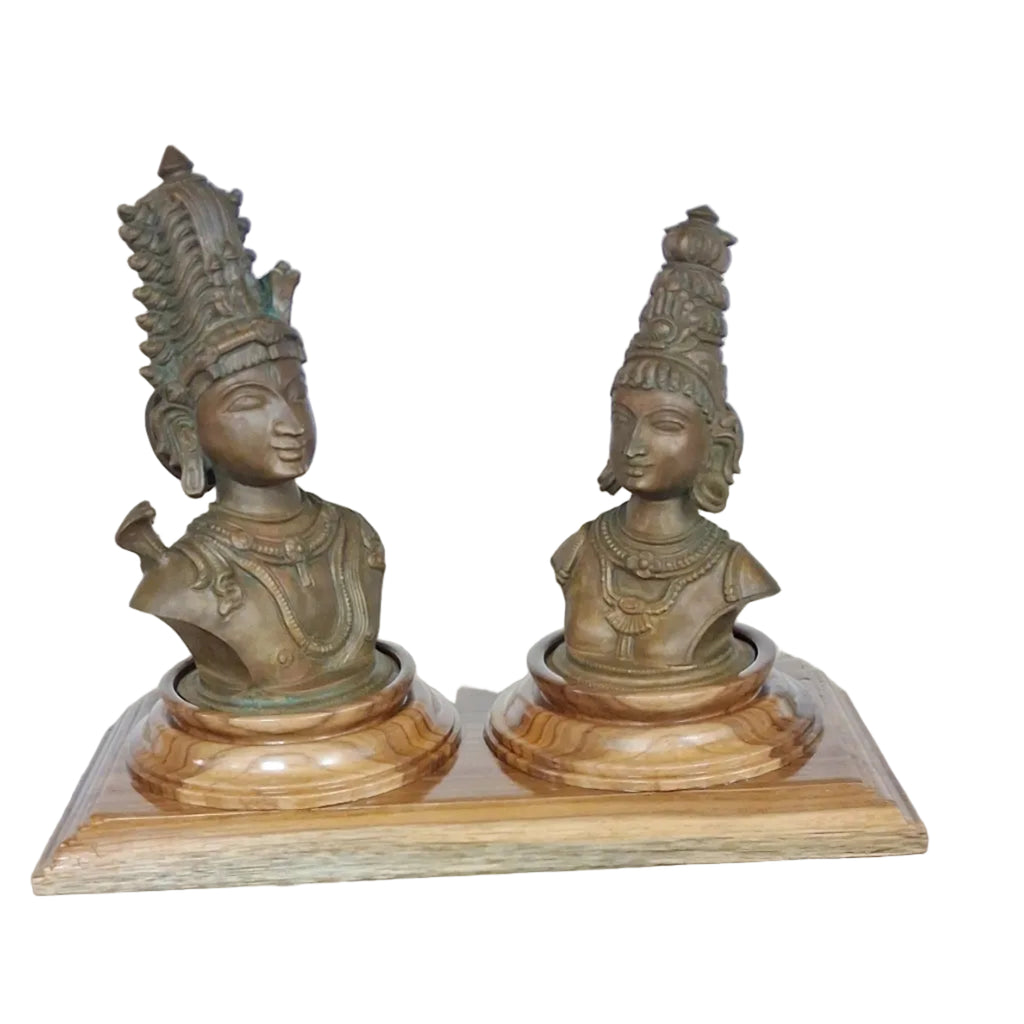12" Handmade Bronze Lord Shiva and Parvathi Statue – VTI HERITAGE