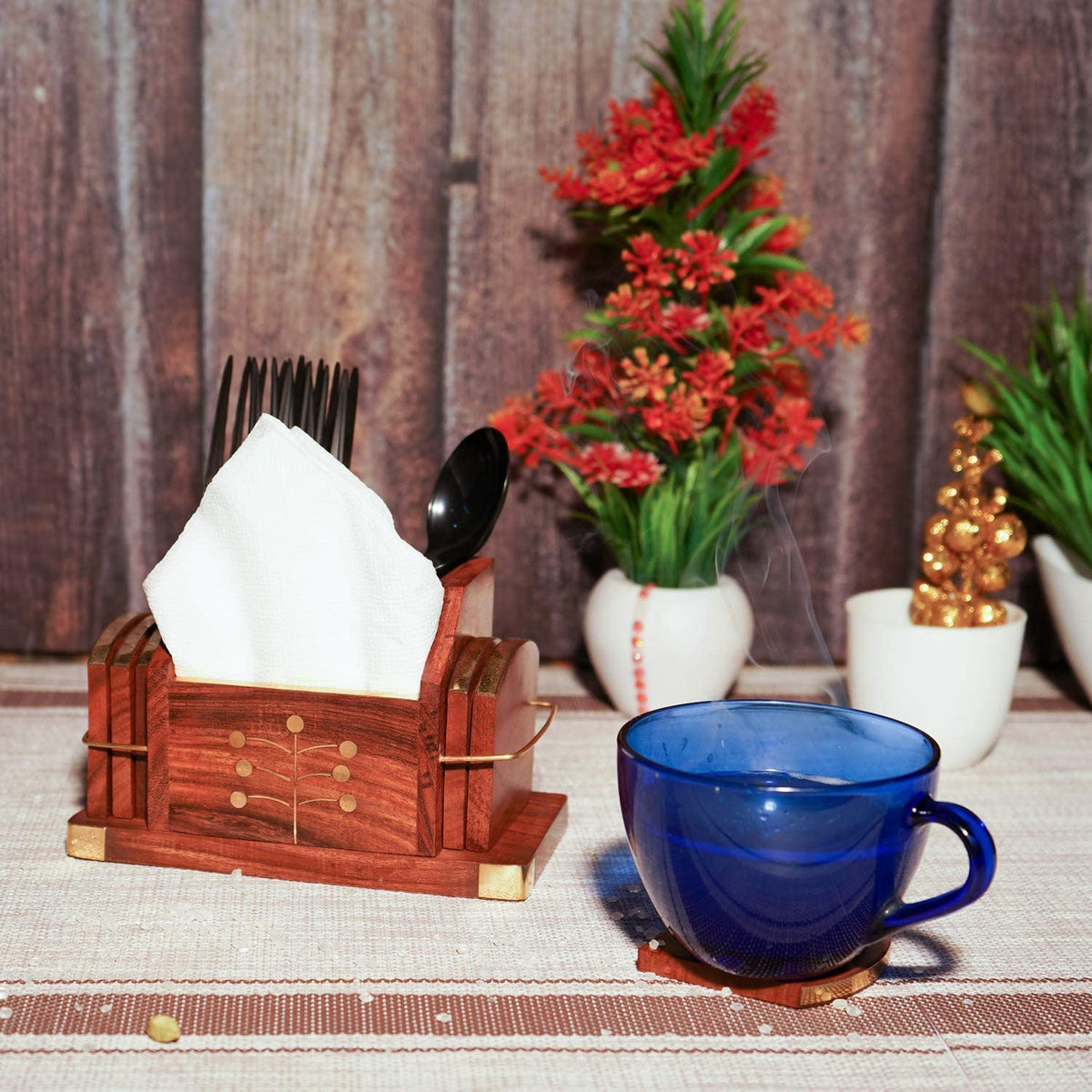 Handmade Wooden Desk Organizer (Office Table Accessories) – VTI HERITAGE