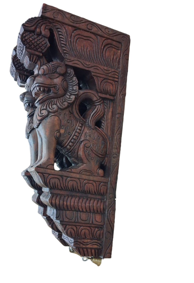 18" Handmade Wooden Hand Carved Yazhi Design Wall Brackets – VTI HERITAGE
