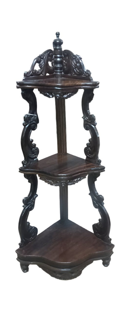 53" Handmade Wooden Carved 3 Step Corner Stand/Display Stand – VTI HERITAGE