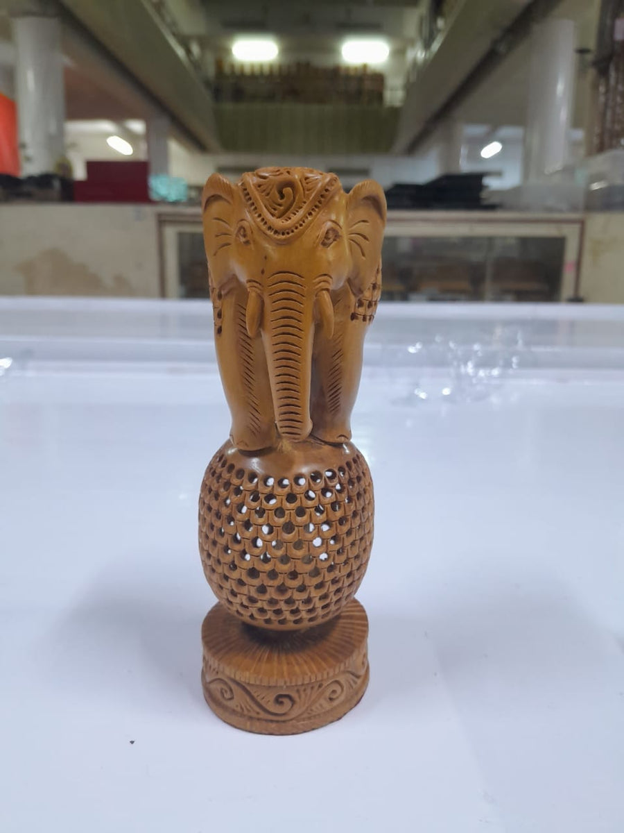 6" Handmade Sandal Wood Jali Work Ball Elephant for Home Decor – VTI ...