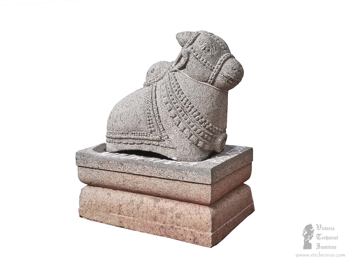Handmade Granite Stone Nandhi with Pedestal – VTI HERITAGE