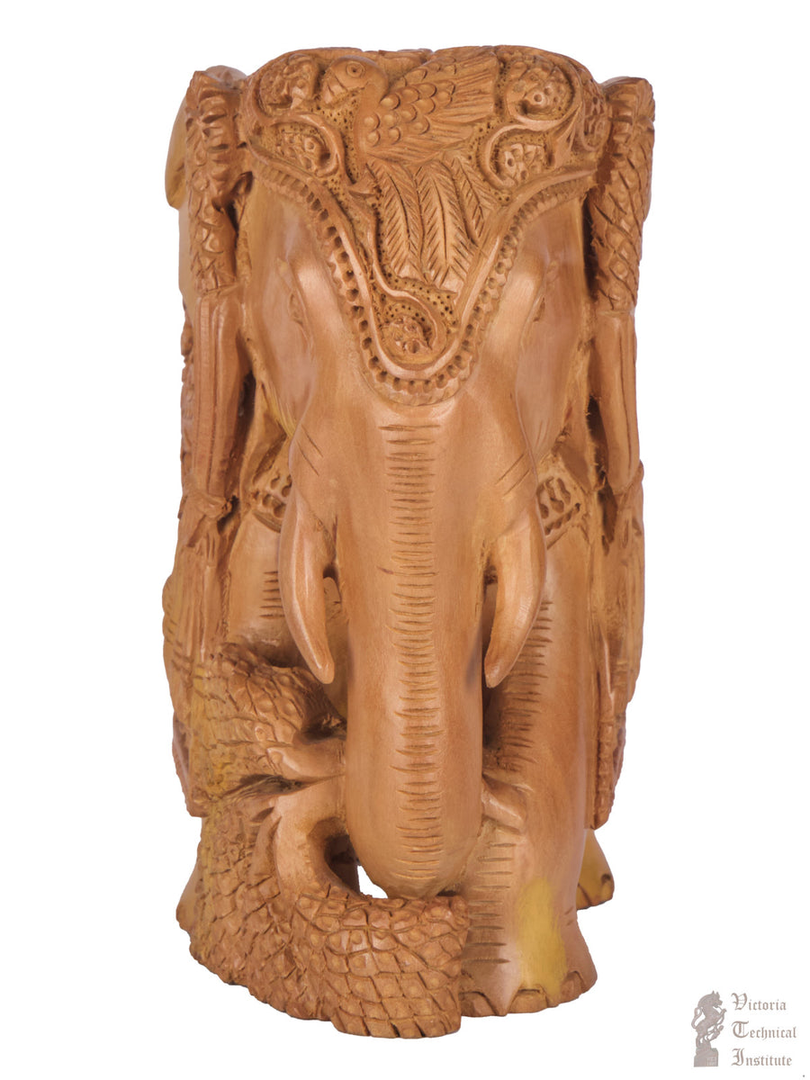 5" Handmade Sandal Wood Carved Elephant – VTI HERITAGE