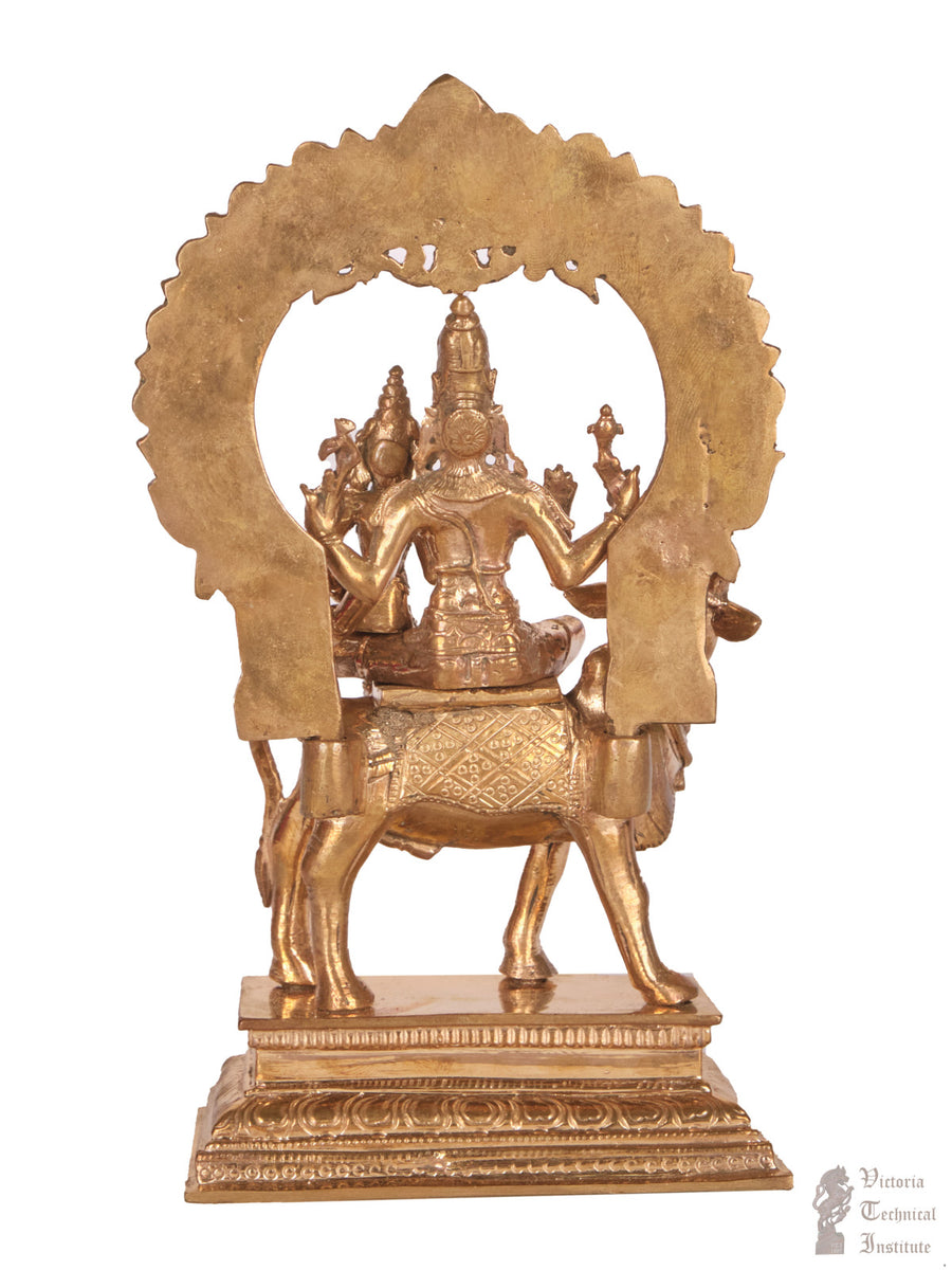 8" Handmade Bronze Pradosha Moorthy (Shiva Parvati) Statue – VTI HERITAGE