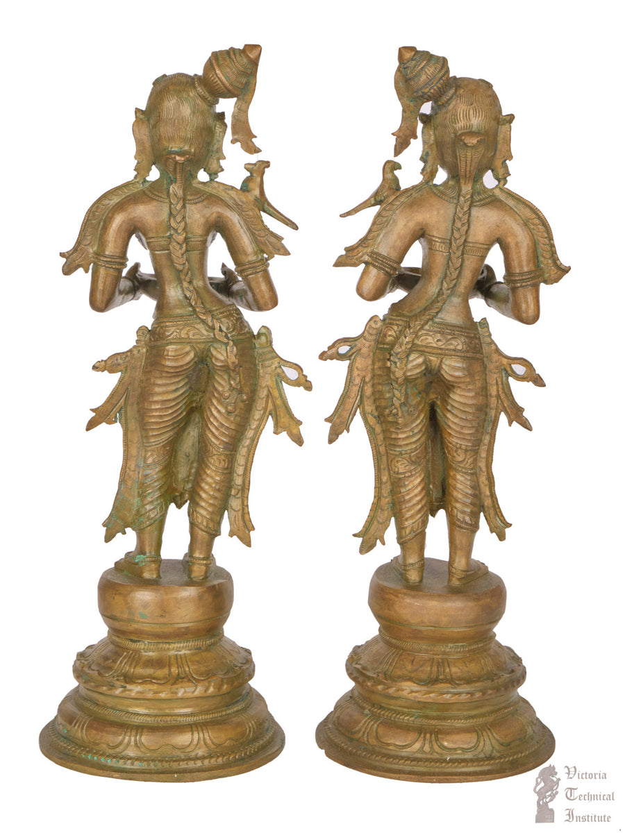 11" Bronze Pavai Lamp Lady/Deepalaksmi – VTI HERITAGE