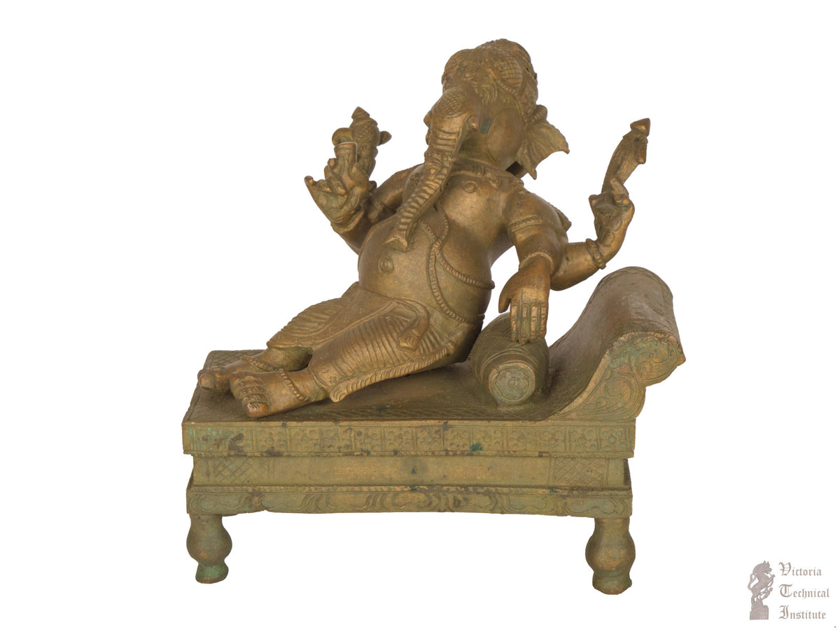 7" Handmade Bronze Bed Ganesh Statue – VTI HERITAGE