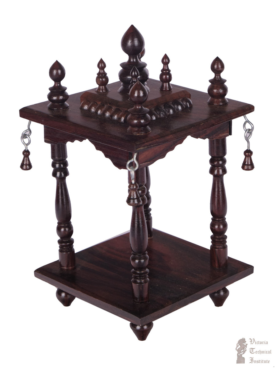 10" Handmade Wooden Small Pooja Mandir – VTI HERITAGE