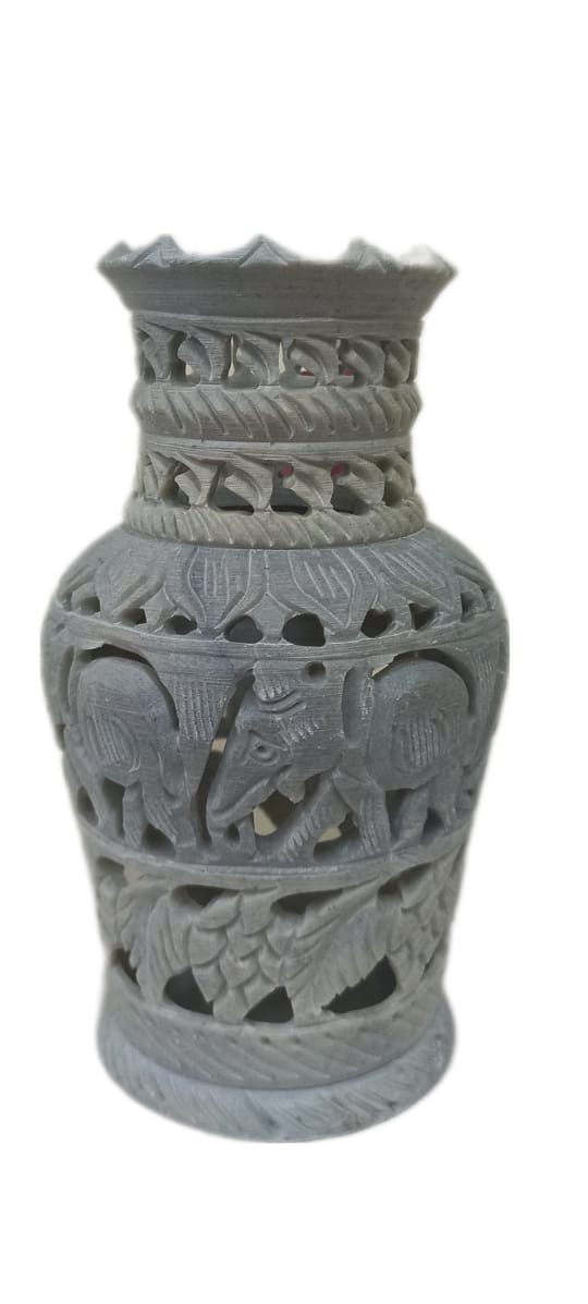 Handcrafted Gorara Stone Flower Vase for Home Decor – VTI HERITAGE