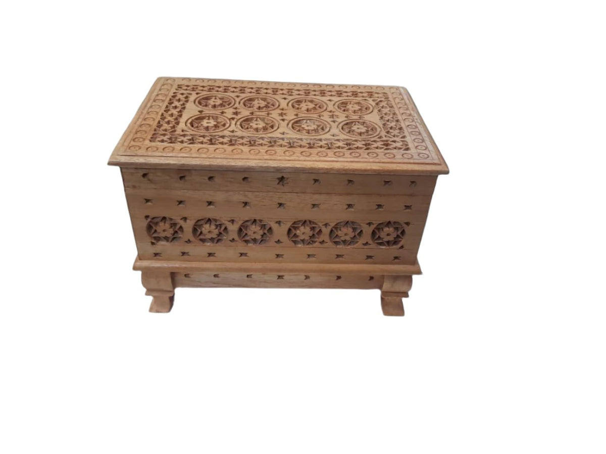 6" Handmade White Wood Jali Work Jewel Box – VTI HERITAGE
