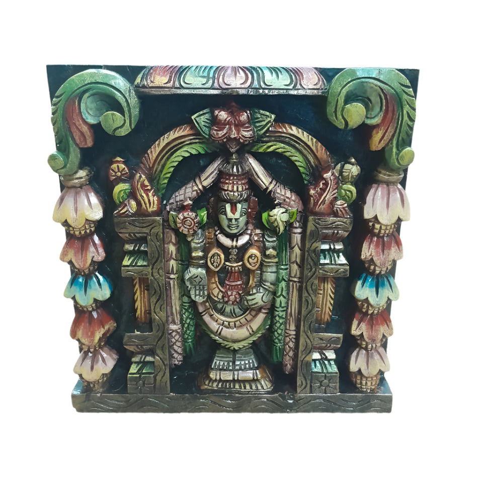 12" Tirupati Balaji Statue Wall Panel Lord Venkateshwara Sculpture Tem ...