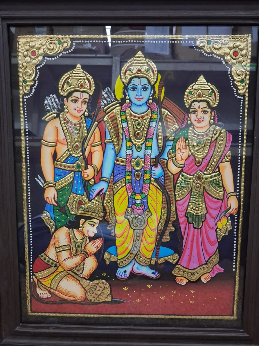 18" Handmade Tanjore Painting Rama Set – VTI HERITAGE