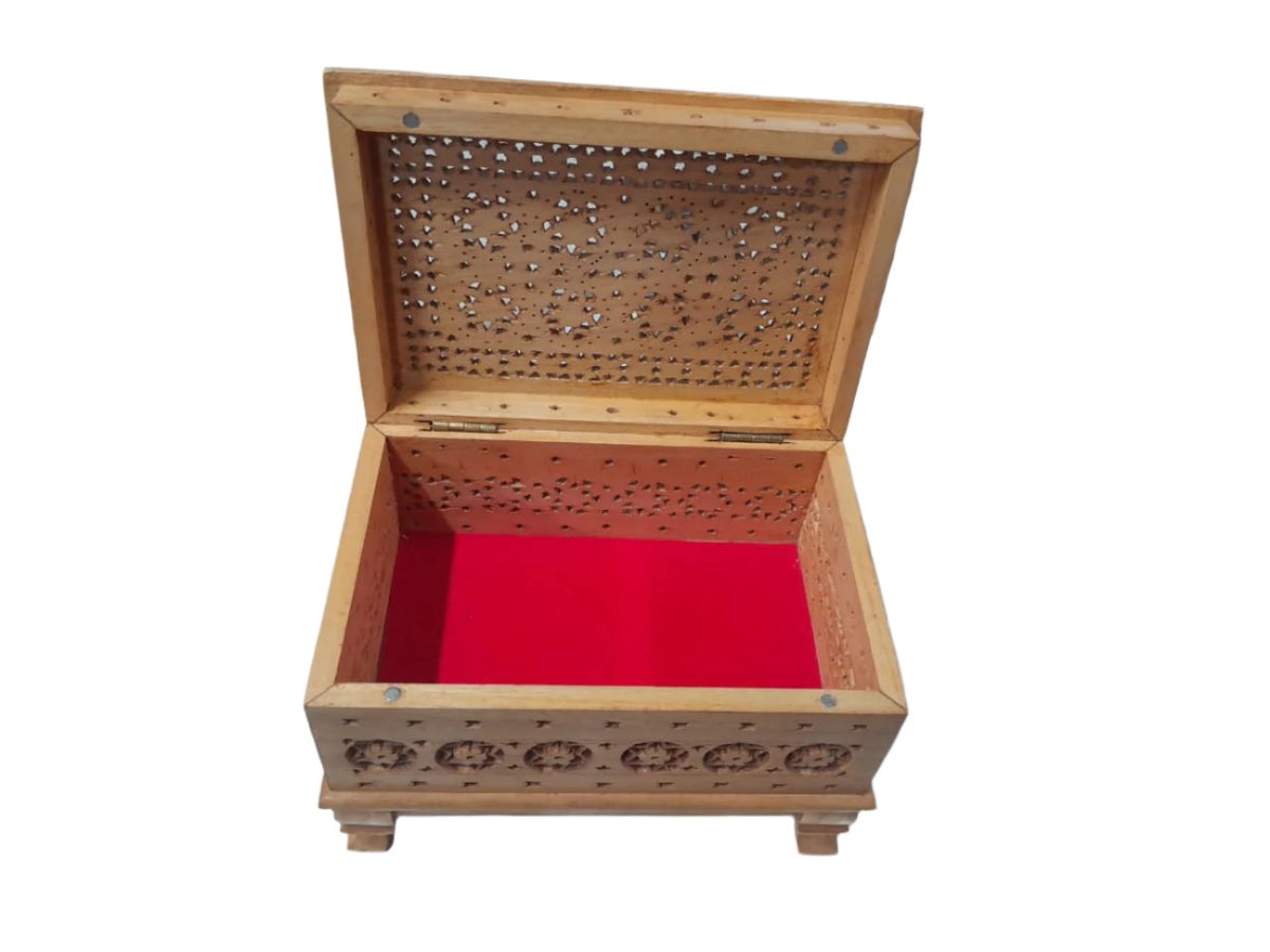 6" Handmade White Wood Jali Work Jewel Box – VTI HERITAGE