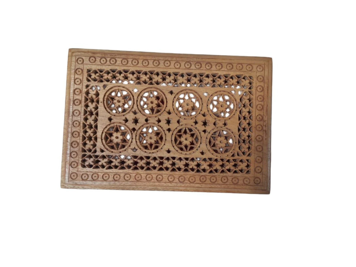 6" Handmade White Wood Jali Work Jewel Box – VTI HERITAGE