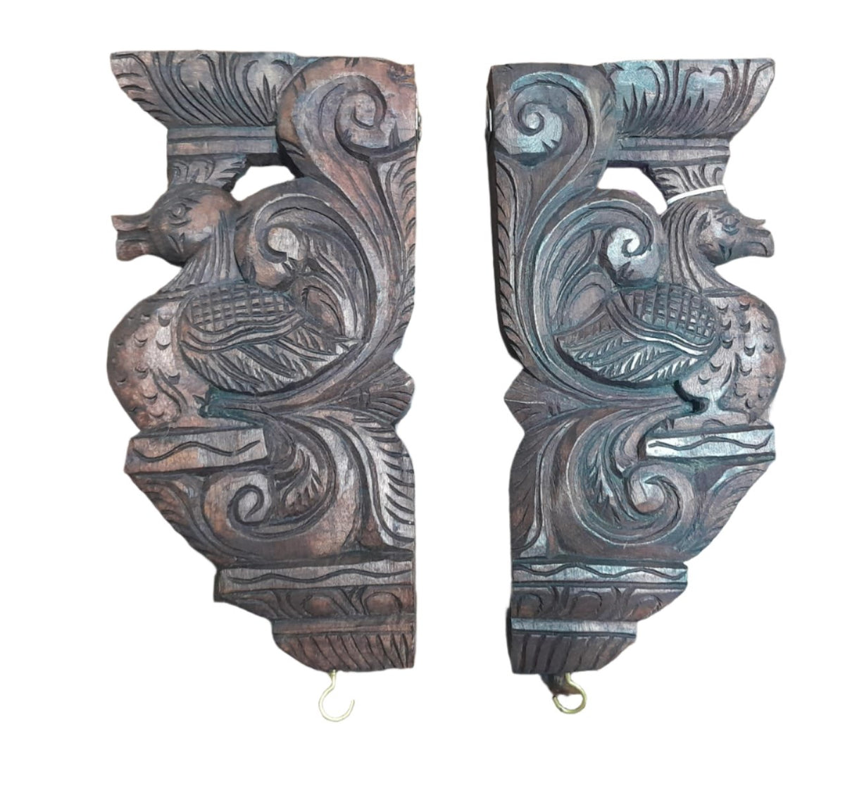 12" Handmade Wooden Carved Swan Design Wall Brackets (Set of 2) – VTI ...