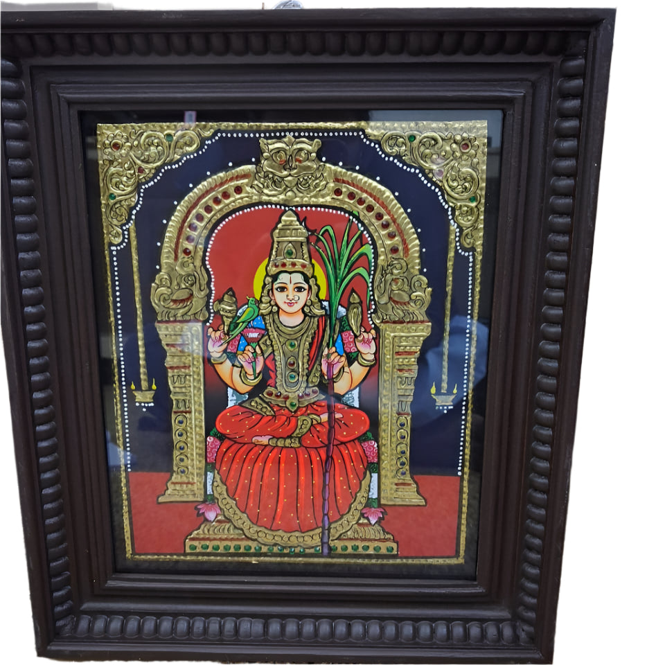 15" Handmade Tanjore Painting Kamakshi Amman – VTI HERITAGE