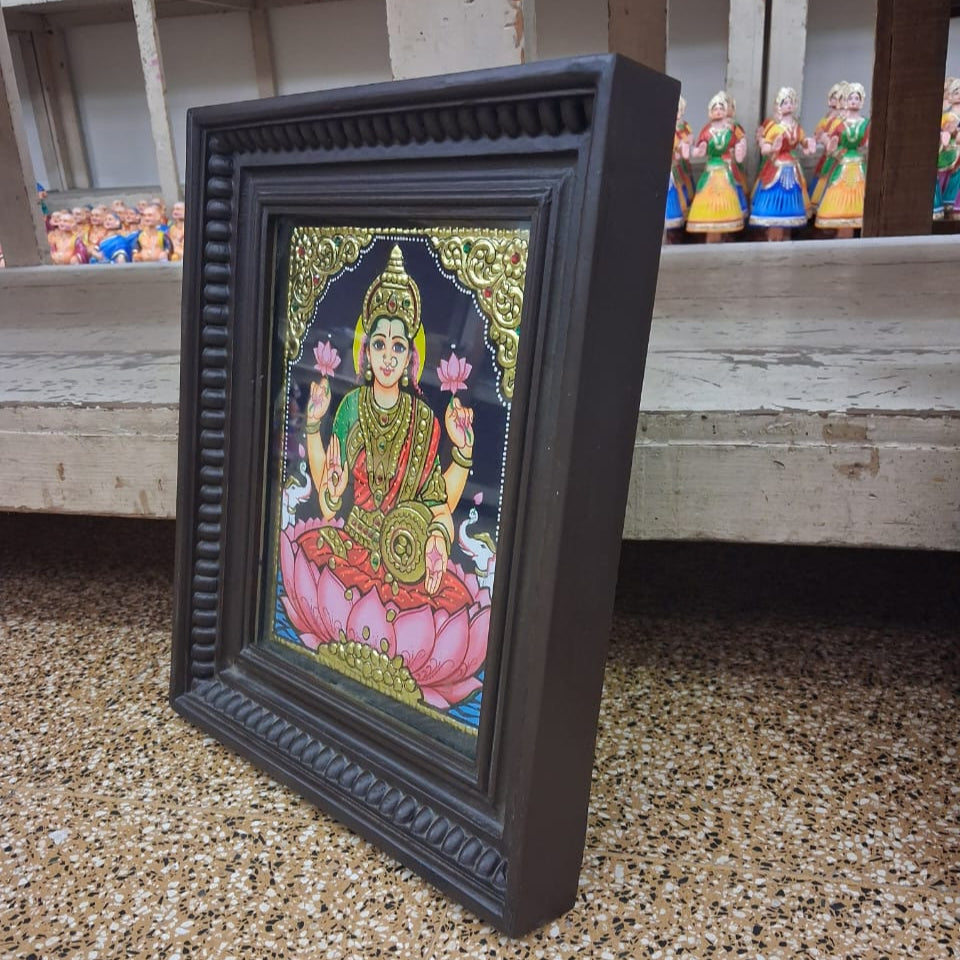 13" Handmade Tanjore Painting Goddess Lakshmi – VTI HERITAGE