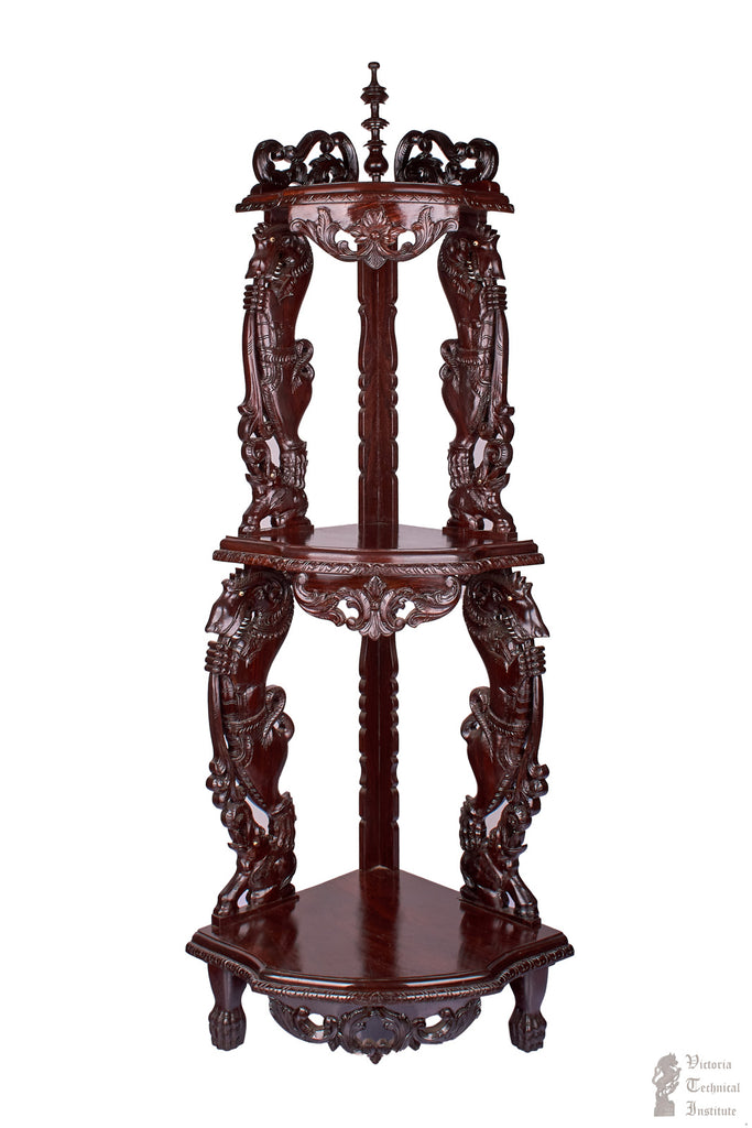 Handmade Wooden Carved Corner Stand – VTI HERITAGE