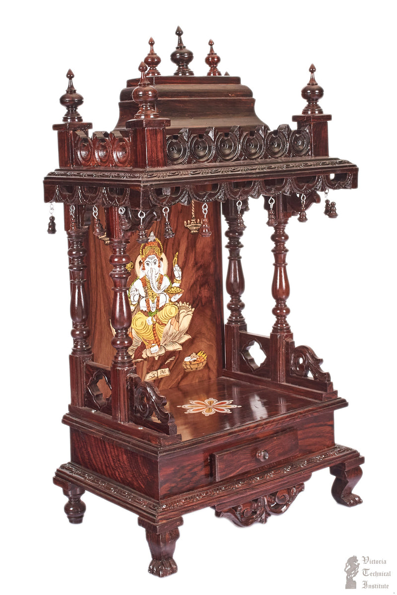 36 " Handmade Wooden Ganesha Mandapam - Lead Time 45 to 60 Days From t ...