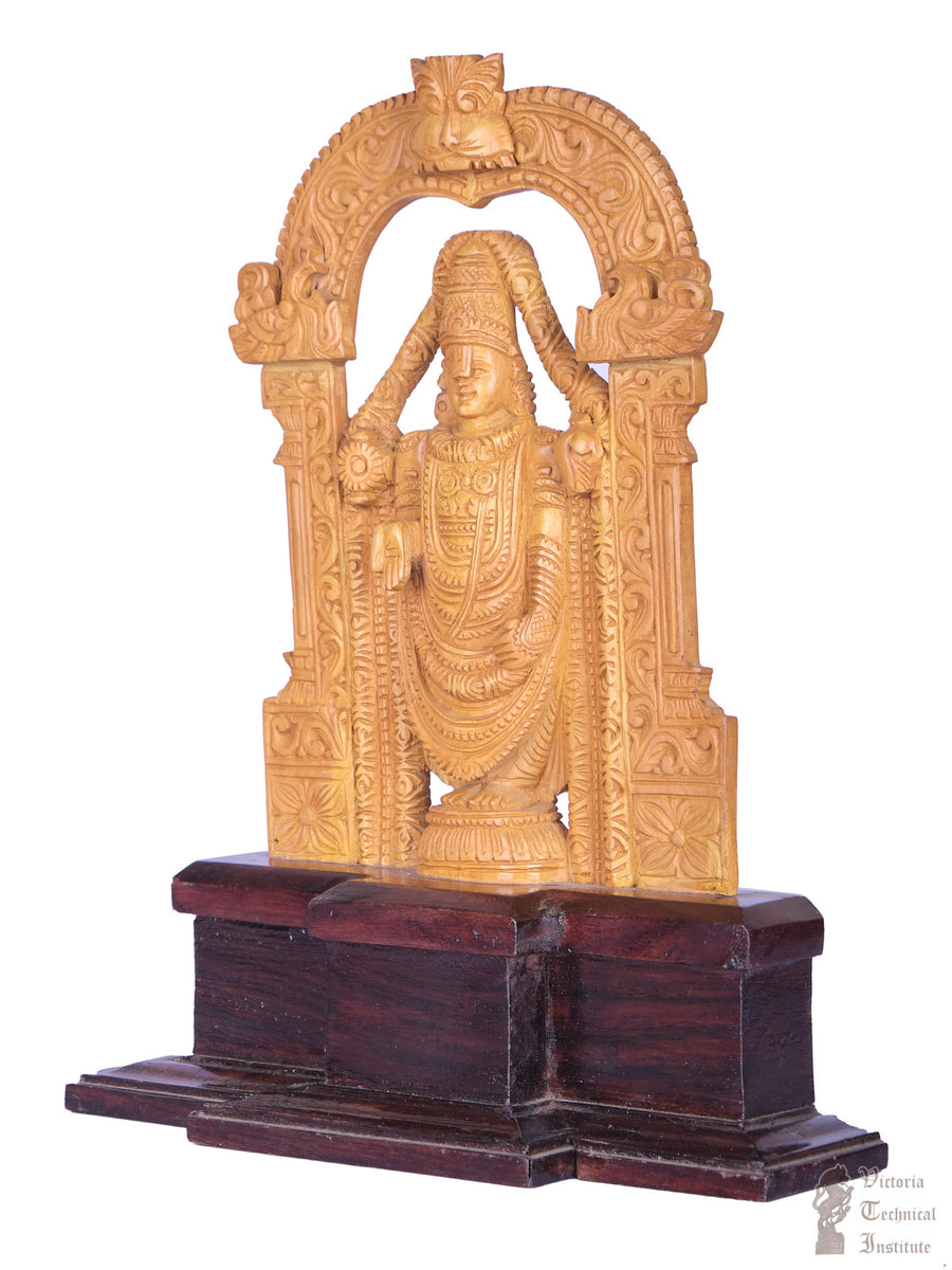 10" Handmade Wooden Balaji/Perumal Statue – VTI HERITAGE