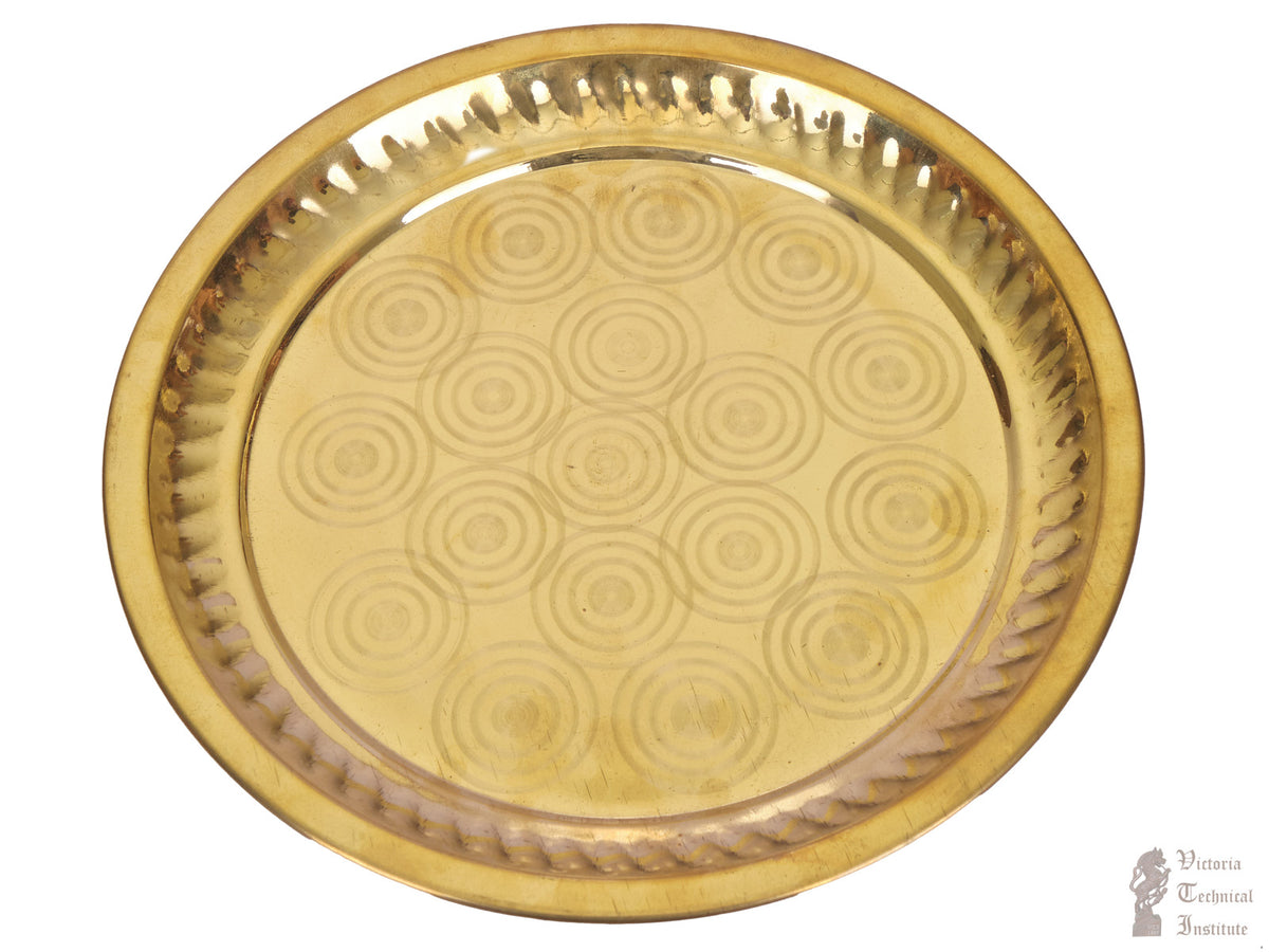 10" Handcrafted Brass Round Pooja Aarti Plate – VTI HERITAGE