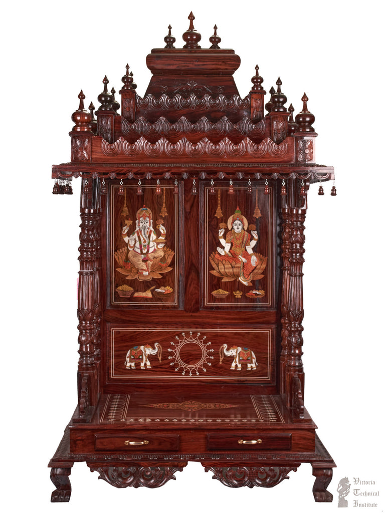 72" Handmade Wooden Ganesha & Lakshmi Mandapam - Lead Time 45 to 60 Da ...