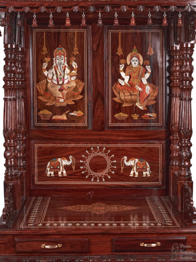 72" Handmade Wooden Ganesha & Lakshmi Mandapam - Lead Time 45 to 60 Da ...