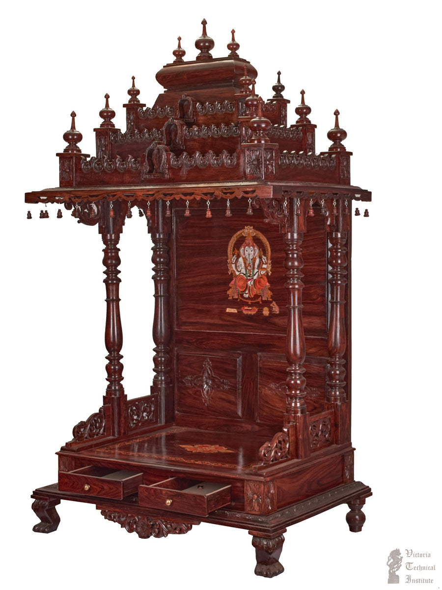 72" Handmade Wooden Ganesha Mandapam - Lead Time 45 to 60 Days From th ...